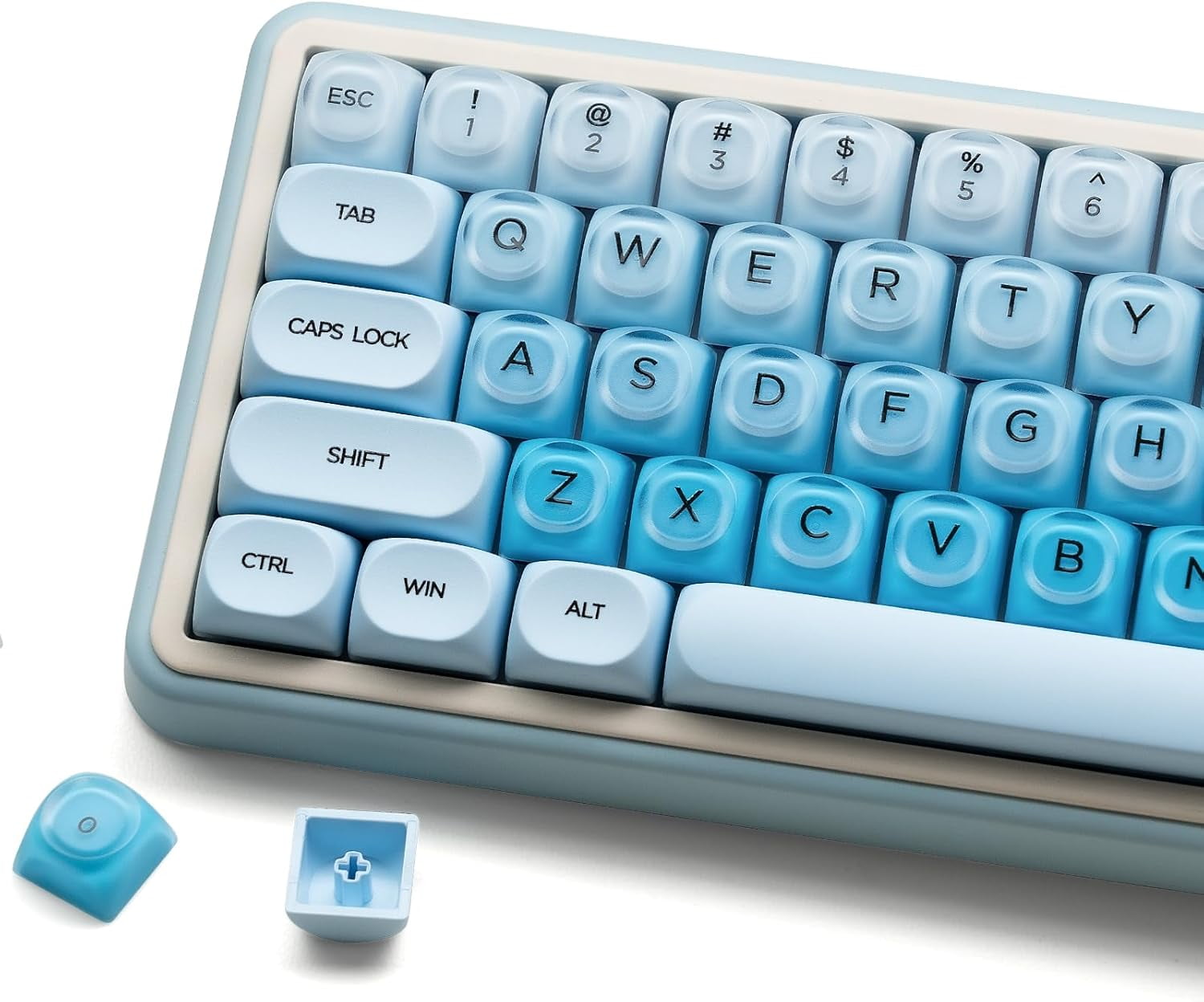 132 Keys PBT Keycaps, Jelly Keycaps Cute Custom Creamy Key caps MOA Profile for 61/68/84/87/98 ...