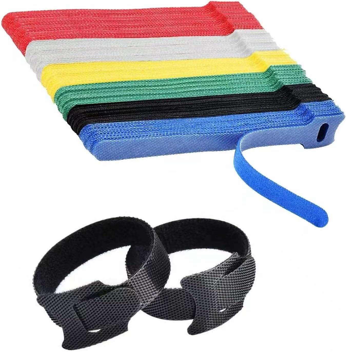 132 count 8 Ties, Adjustable Cord Straps, Organizer, Cord Wrap and Hook ...