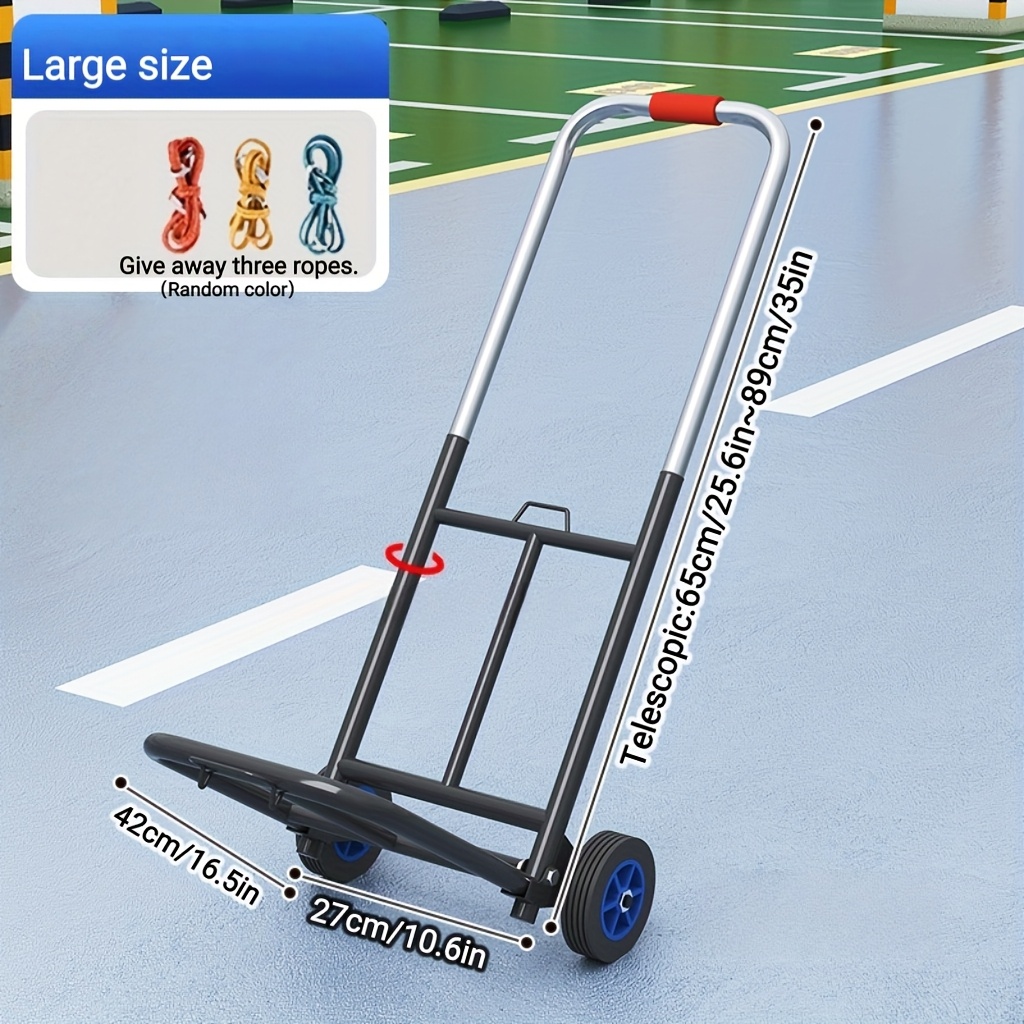 132 lb Heavy-Duty Folding Hand Truck – Ergonomic Adjustable Handle, 360 ...
