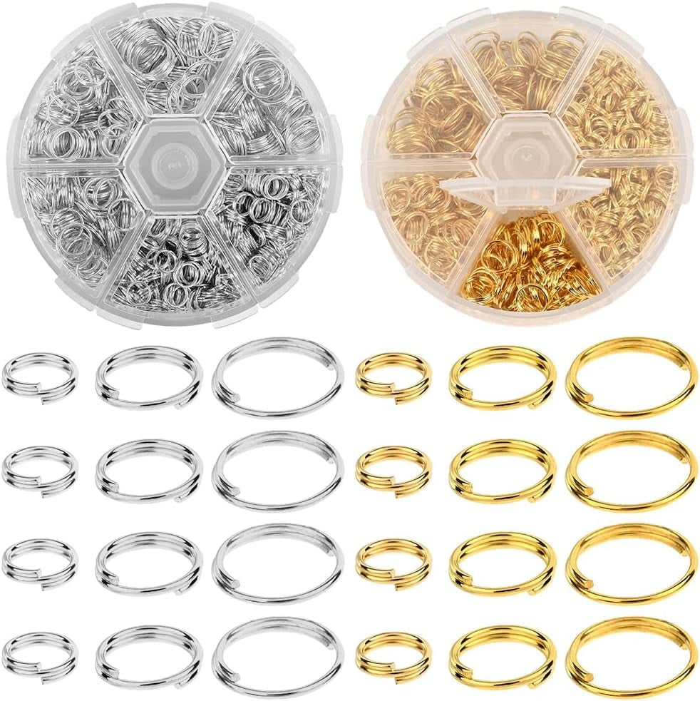 1320Pcs 6mm/8mm/10mm Small Double Jump Rings Split O Rings Mini Round ...