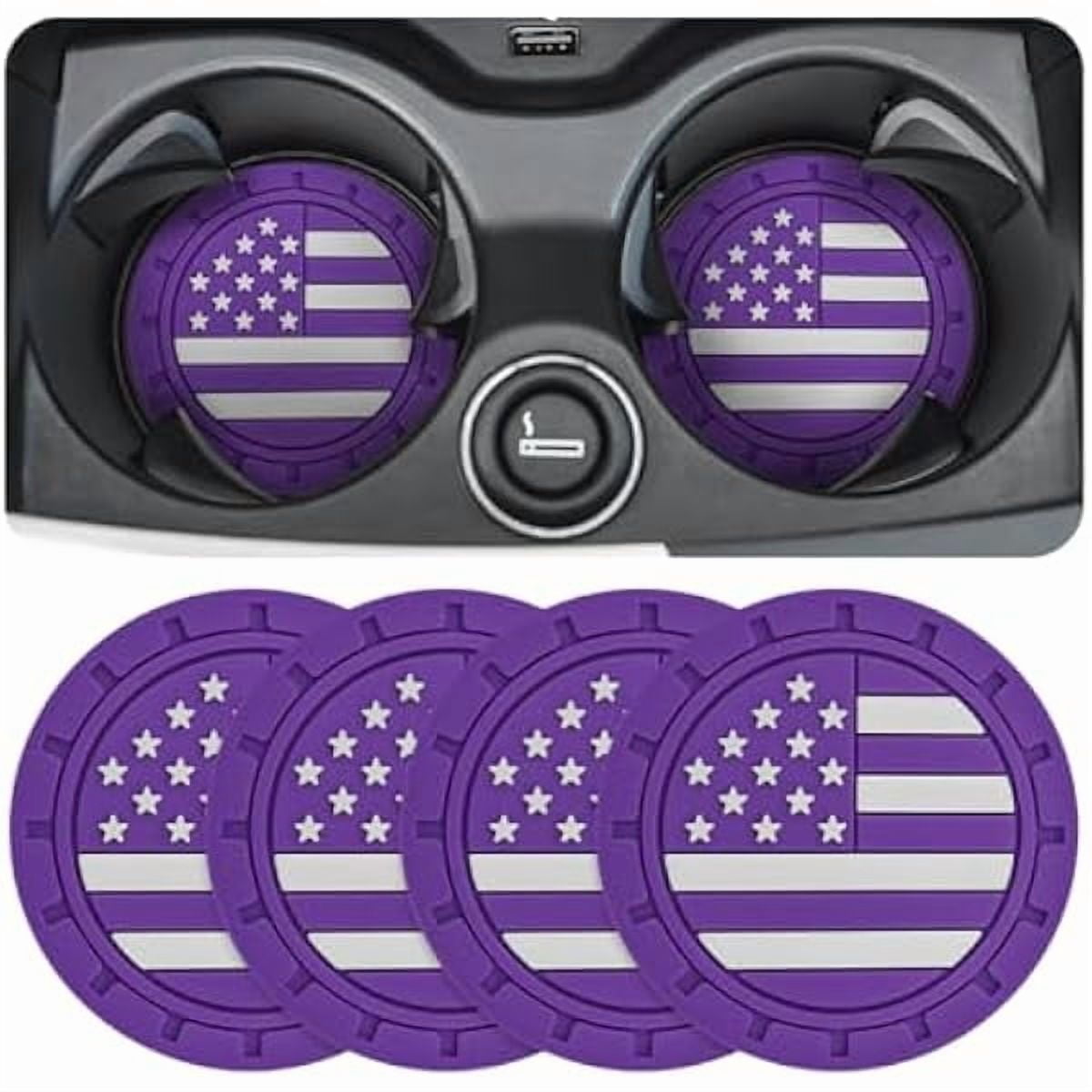 1321 Car Cup Holder Coasters, 4 Pack American Flag Insert Car Cup ...