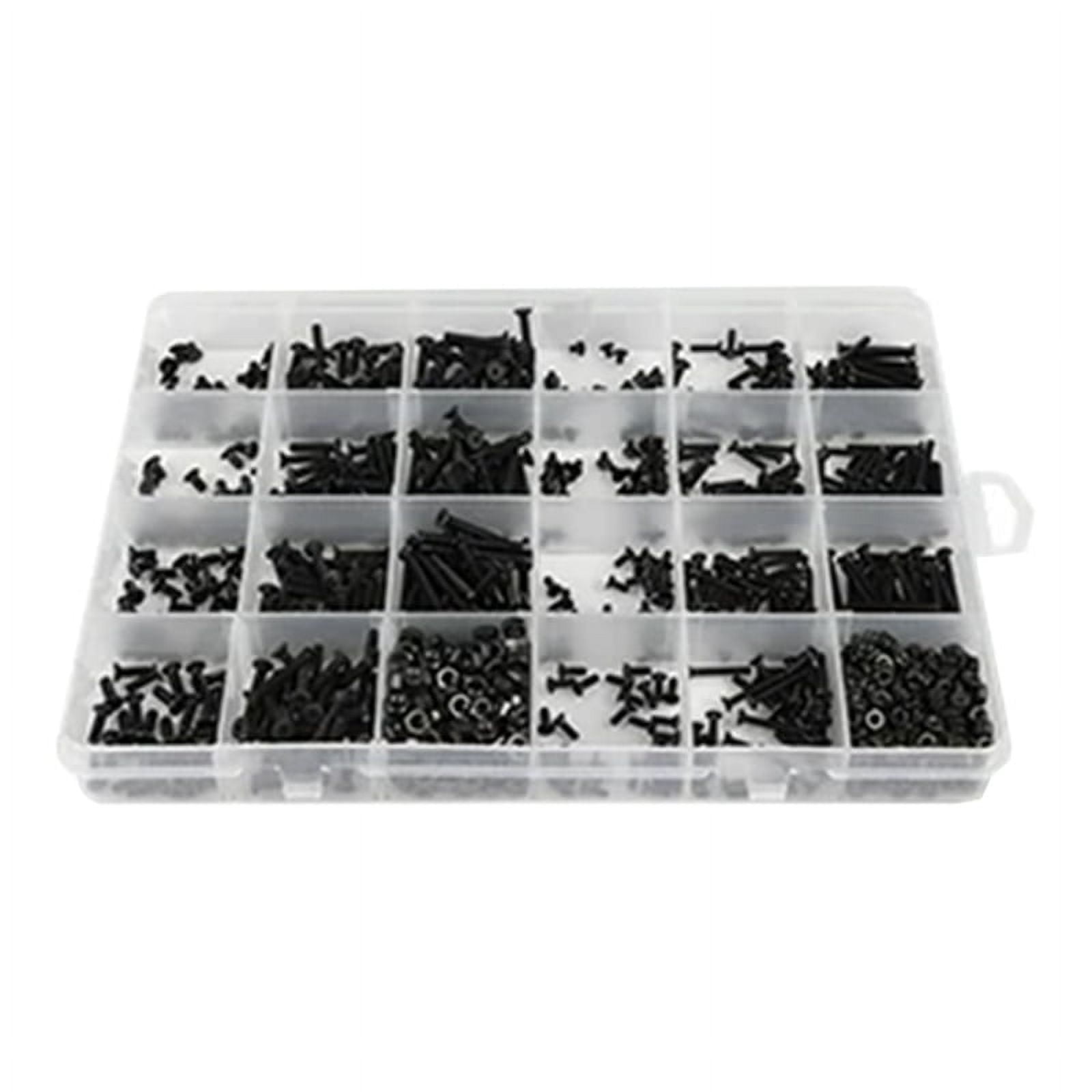 1322Pcs Flat Head Hex Socket Cap Screw Kit M2 M2.5 Carbon Steel ...