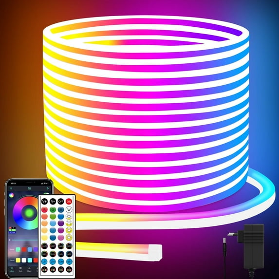 132FT Led Rope Lights Control with App/Remote,Flexible Led Rope Lights ...