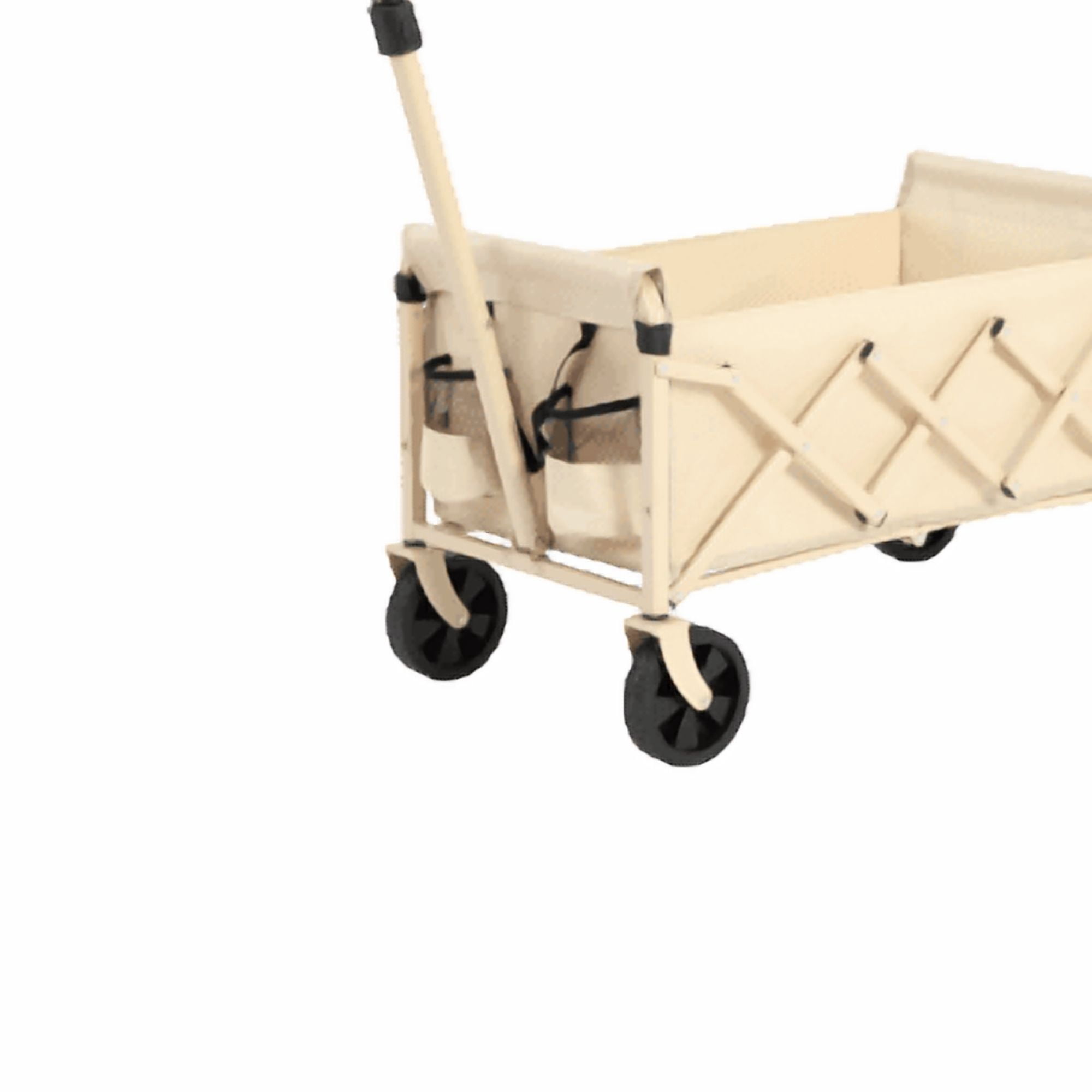 132LBS Lightweight Folding Utility Wagon Cart w/ Removable Wheels ...