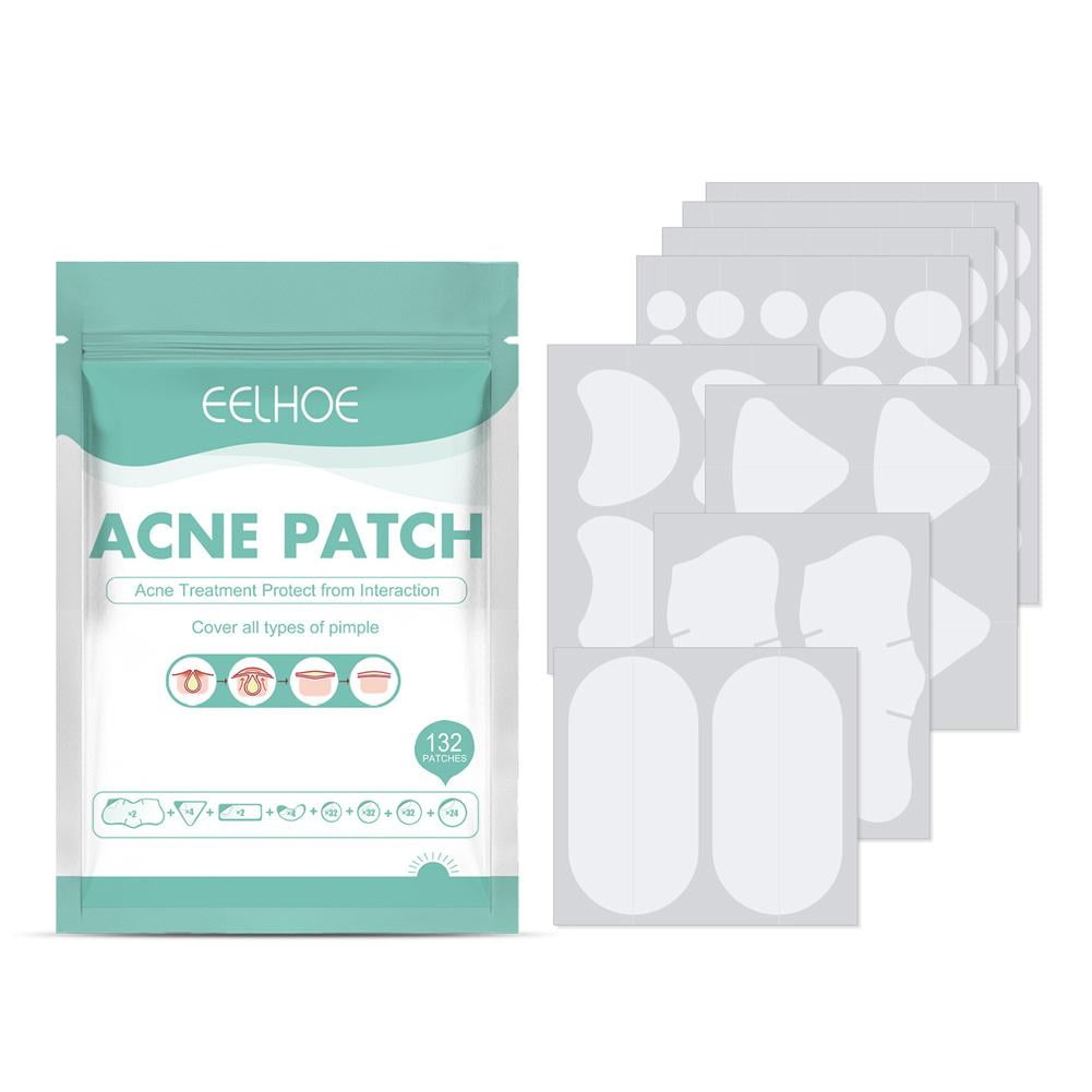 132Pcs Large Acne Patch Pimple- Hydrocolloid Sticker Cover -Treat ...