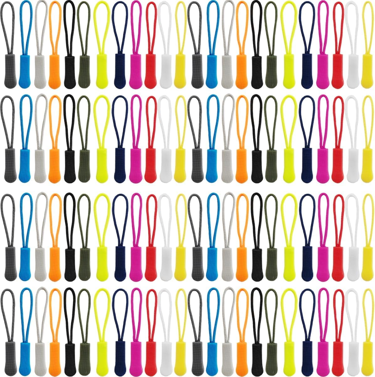 132pcs Zipper Pulls - Nylon Cord Zipper Tag Replacement for Clothes ...