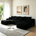 133" Cloud Sectional Sofa Couch with U-Shape Chaise and Side Pockets ...
