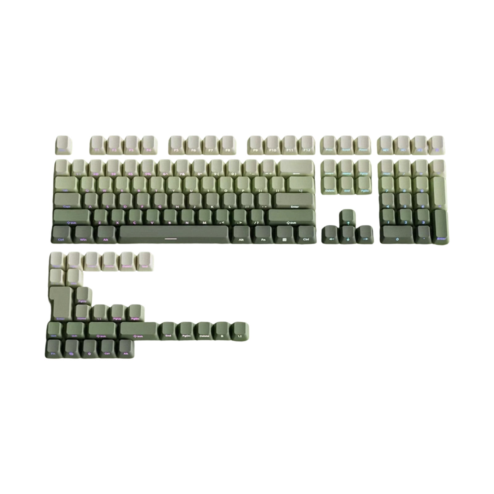 133 Keys Gradation Key Caps Set Engraved Side Keycaps Replacement for 6 ...
