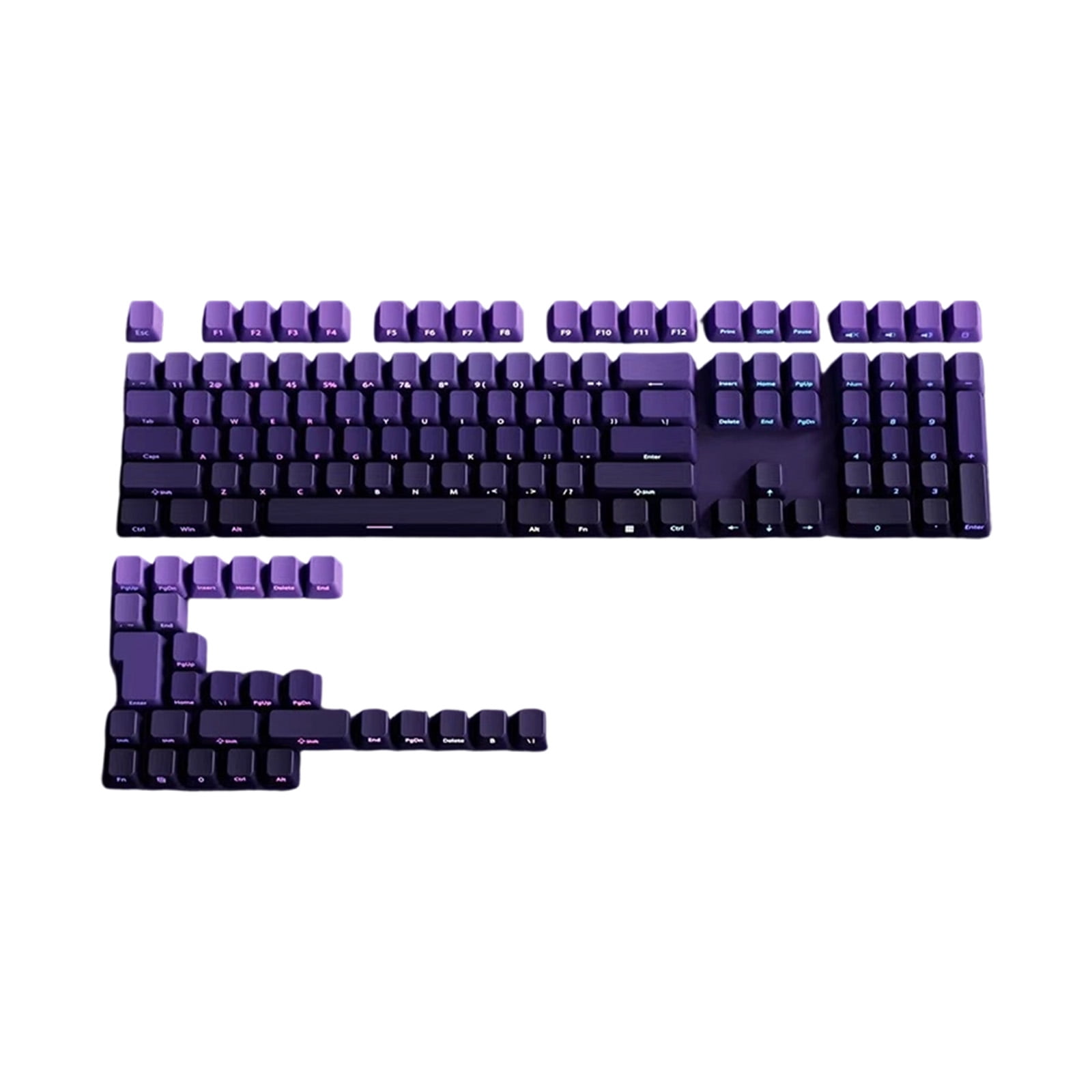133 Keys Gradation Key Caps Set Engraved Side Keycaps Replacement for 6 ...