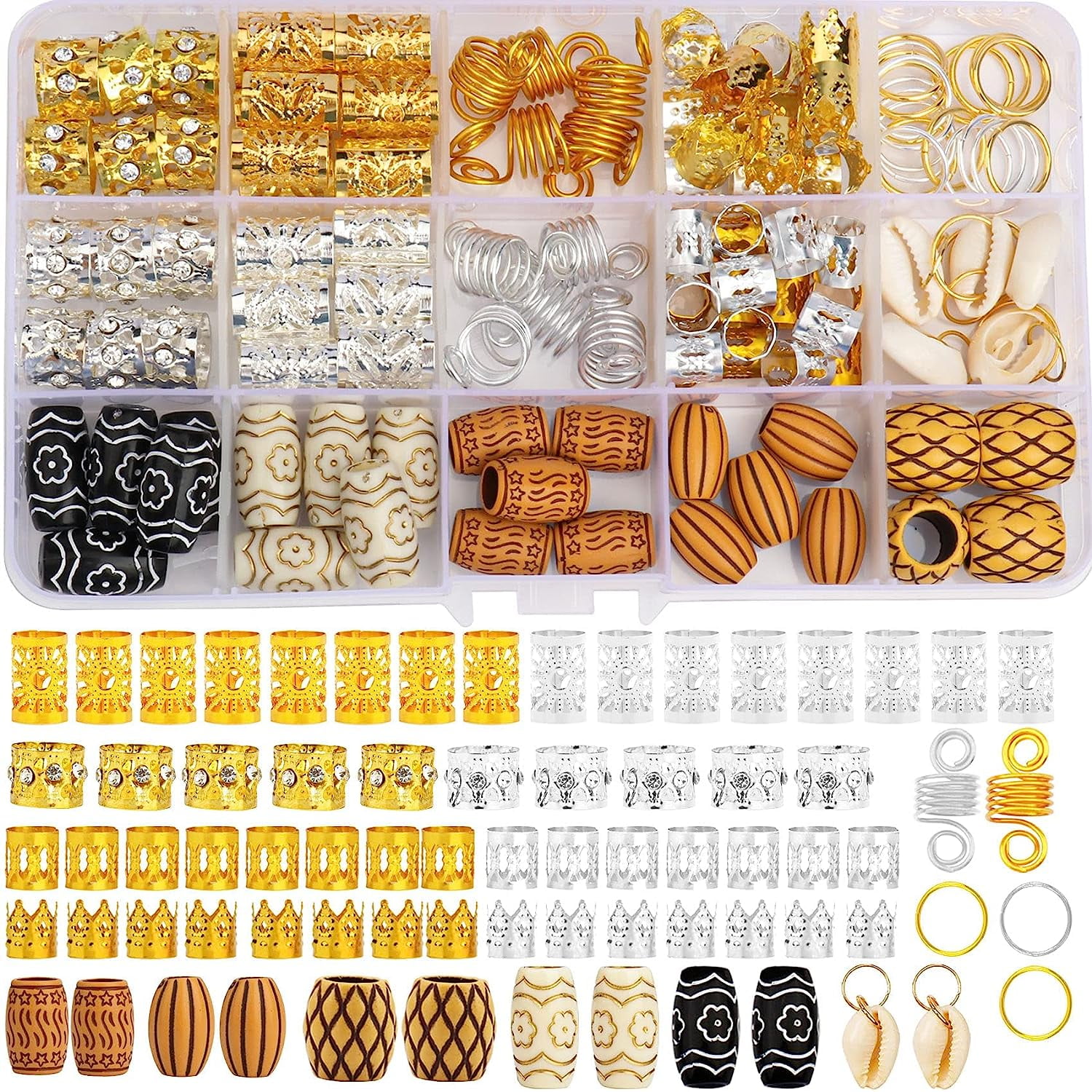 133 PCS Hair Jewelry for Locs Dreadlock Accessories Hair Decoration ...