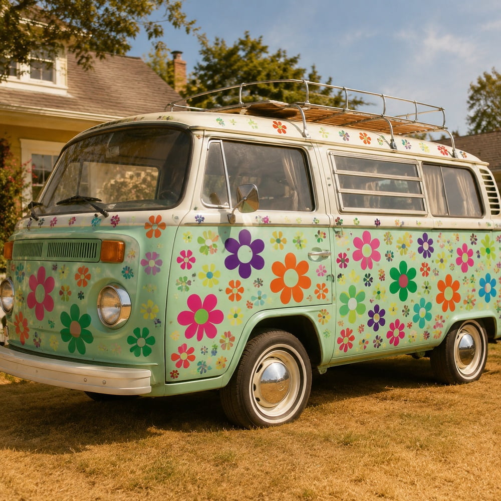 133 Pcs Daisy Car Stickers Set, Multicolor Floral Self Adhesive Vinyl ...