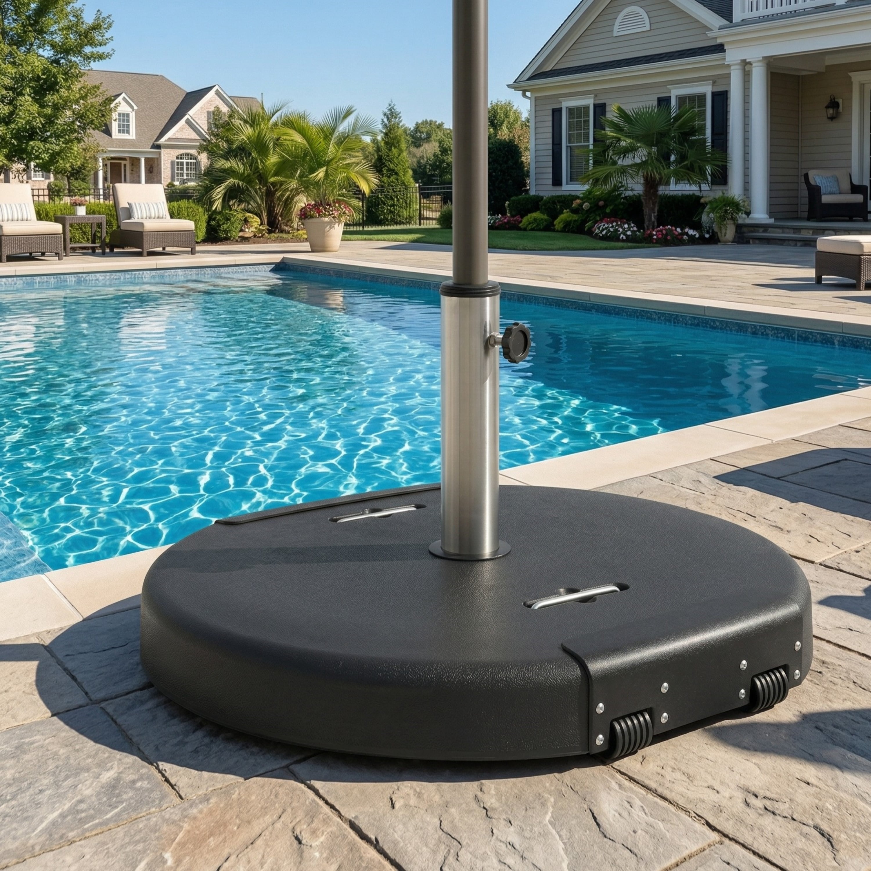 133 lb Concrete Outdoor Umbrella Base for Patio, Heavy Duty Wind ...