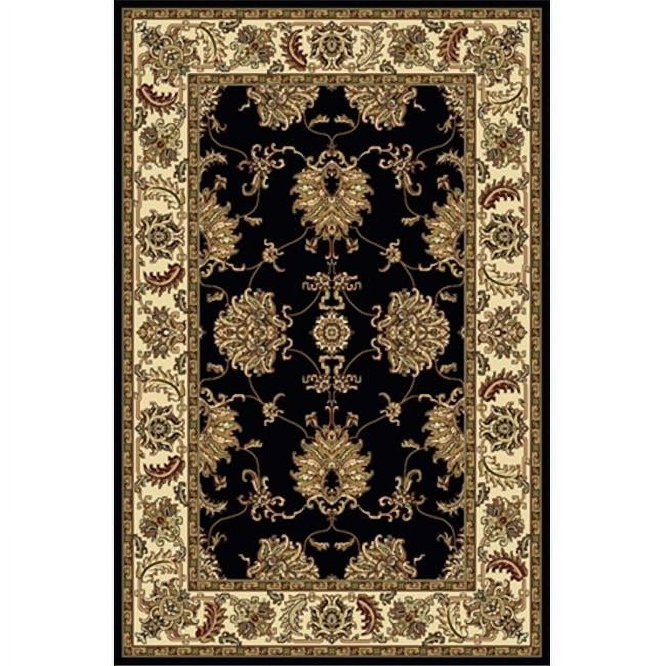 1330-1224-BLACK Noble Rectangular Black Traditional Italy Area Rug, 2 ...