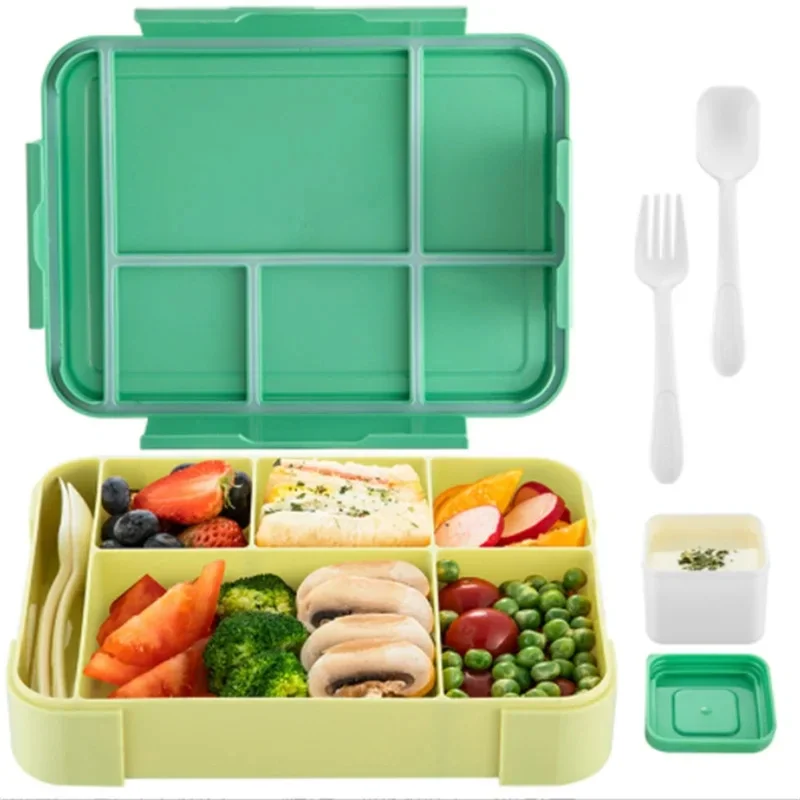 1330ML 6-Compartment Bento Lunch Box with Tableware - Adult Food ...