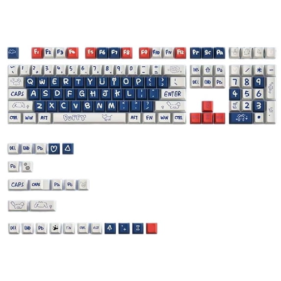 133Key Puppy Themed Keycap Set PBT Dye Sublimation Original Profile for ...