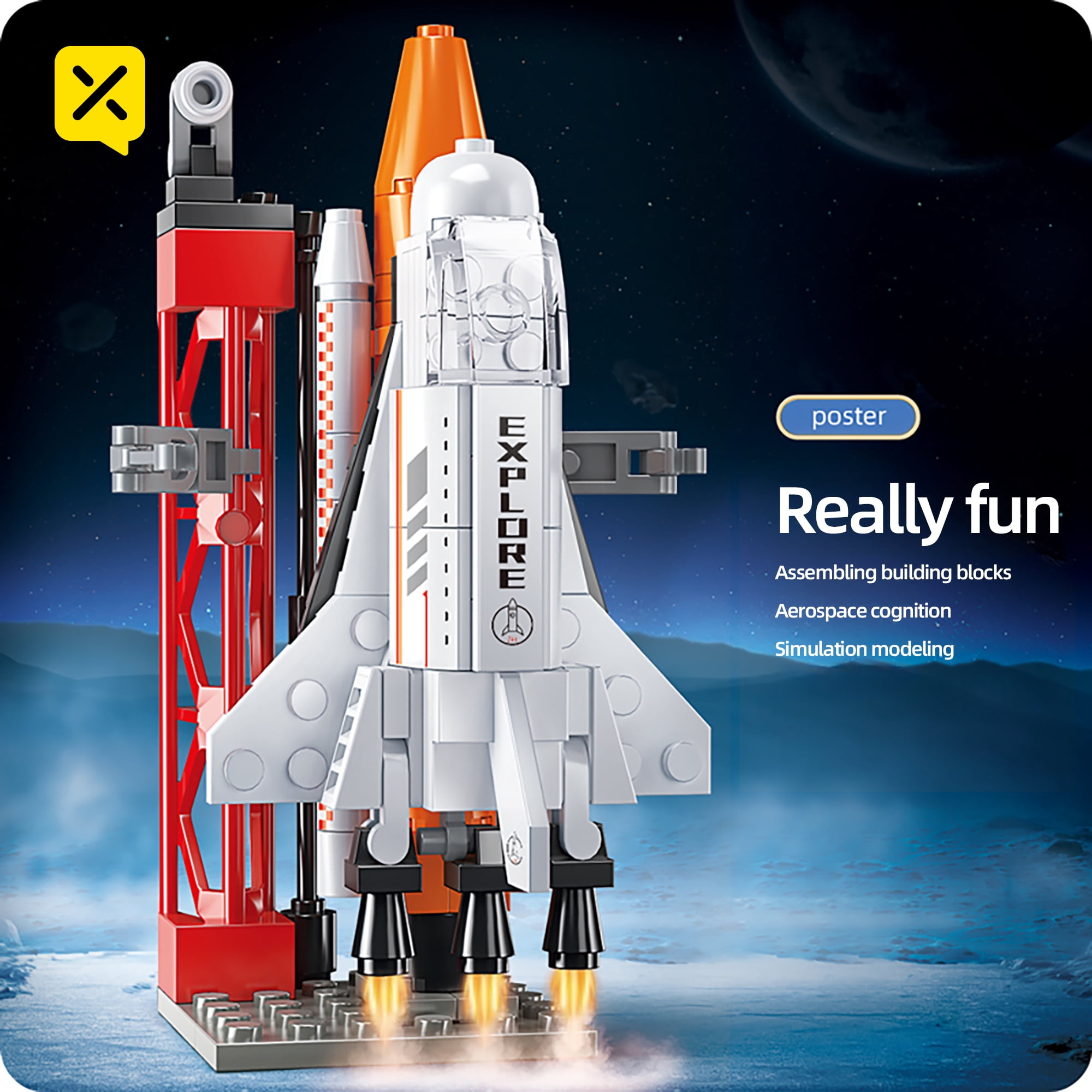 133PCS Aerospace Space Rocket Launch Center Base Puzzle Model Mini ...
