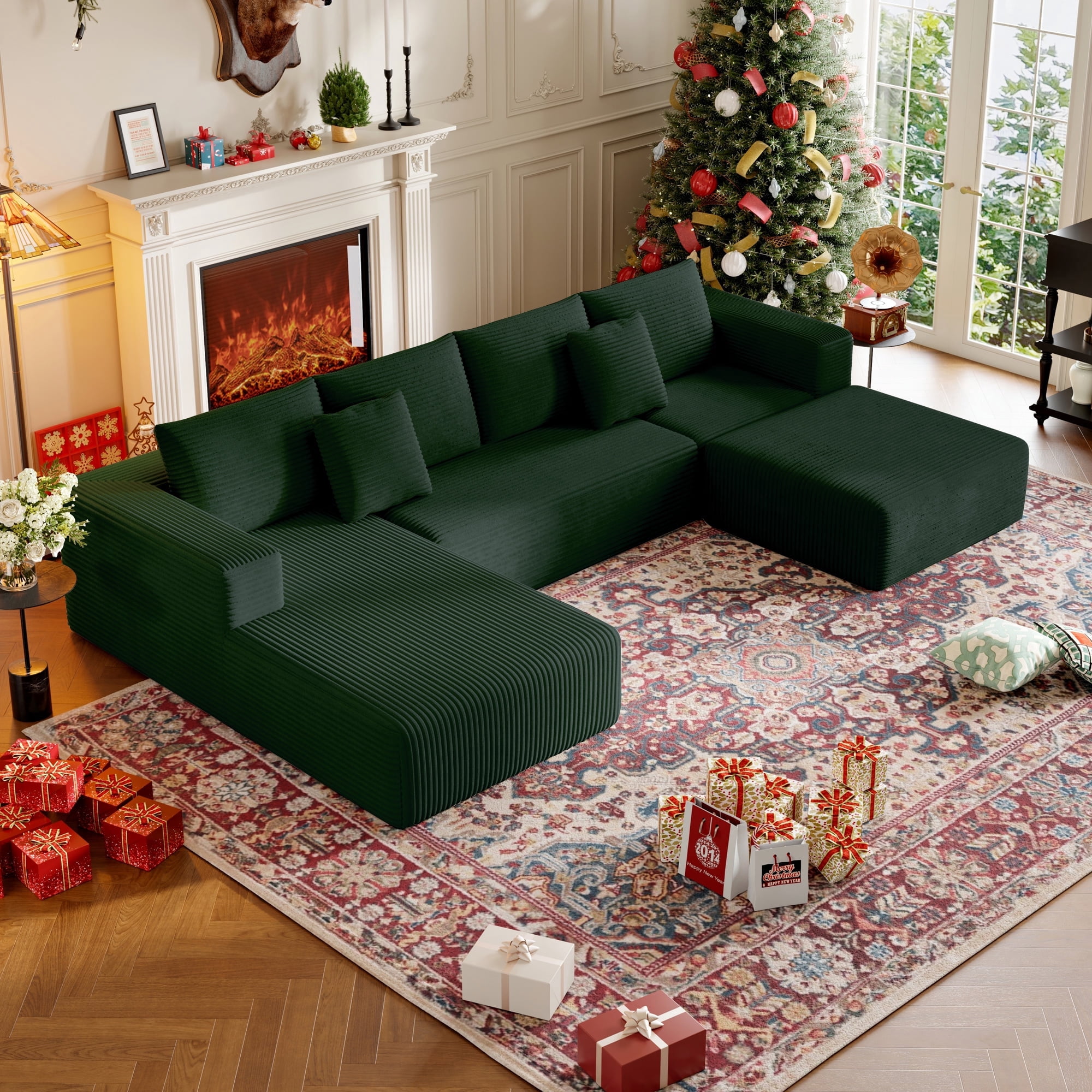 DILORA, Large Sectional Cloud Couch, 134 Inches, U-Shaped Sofa ...