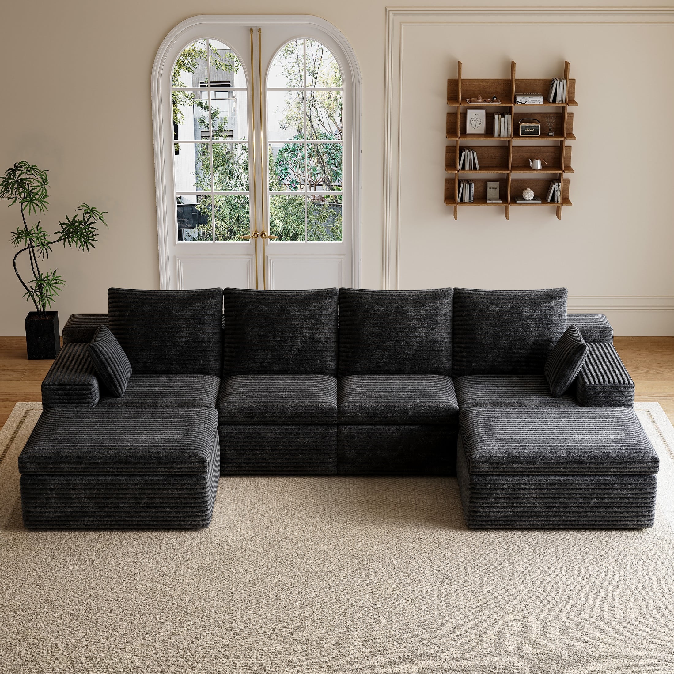 134" Modular Cloud Sectional Sofa Couches, Modern Comfy U-Shape Couch ...