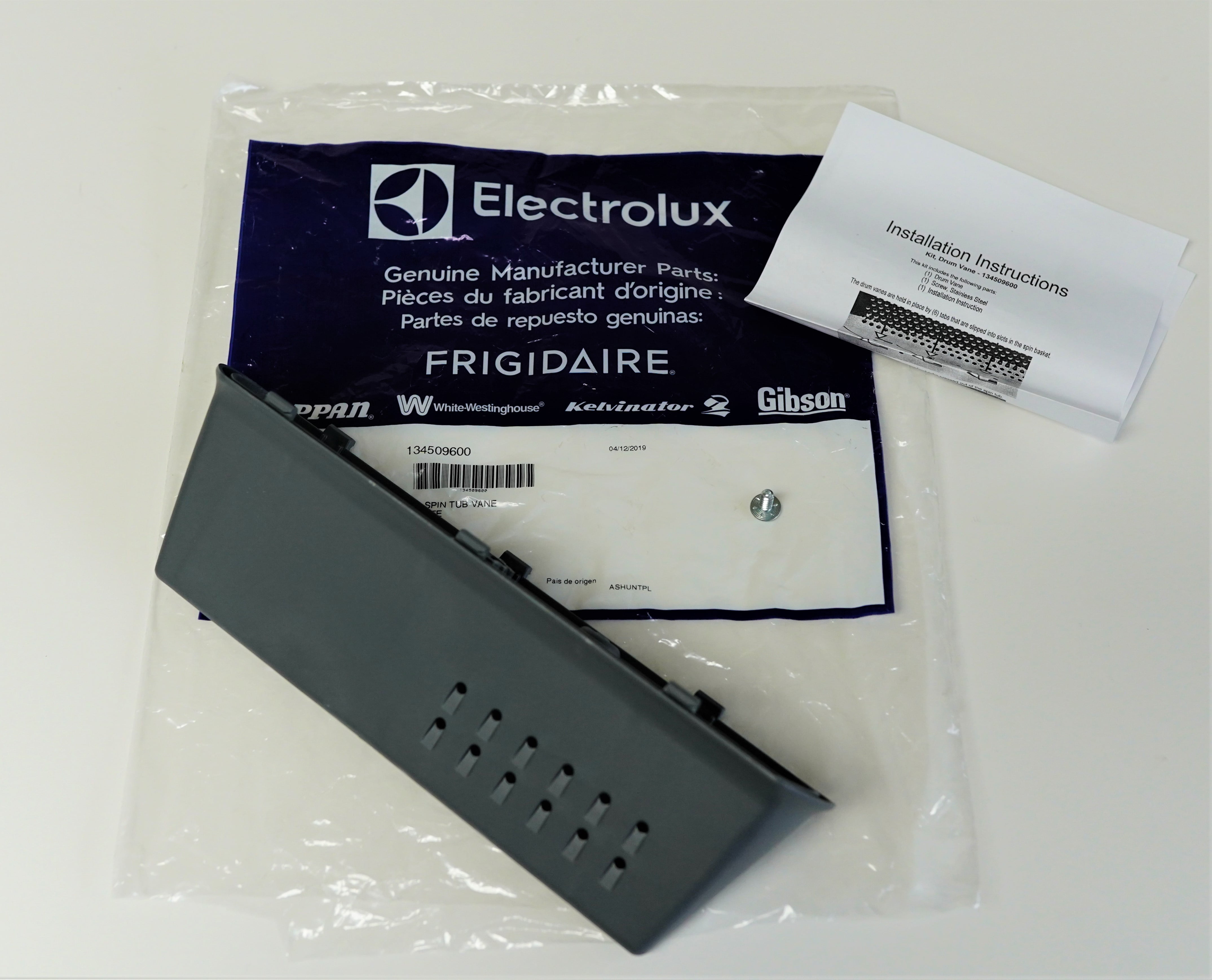 134509600 Electrolux Frigidaire Washing Washer Tub Drum Vane AP3844463 ...