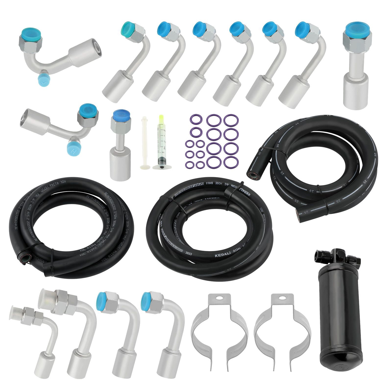 134A A/C AC Air Conditioning Hose & Fittings Kit w/ Drier - Extended ...