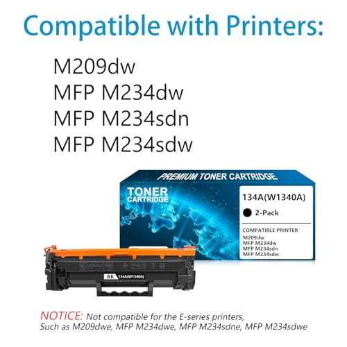 134A W1340A Black Toner Cartridge Compatible Replacement for 134A 134X ...