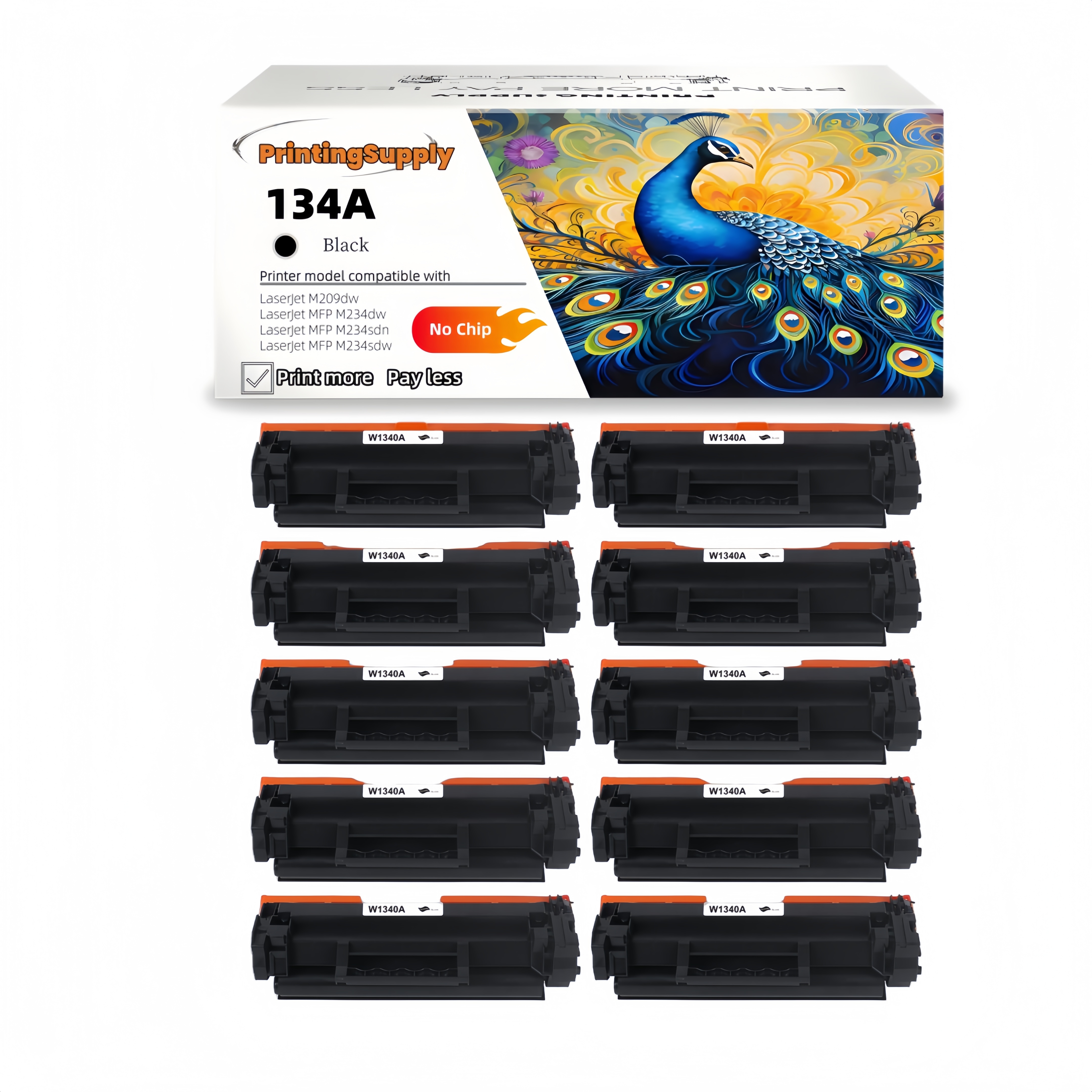 134A W1340A High Yield Black Toner Cartridge Compatible for HP 134A ...