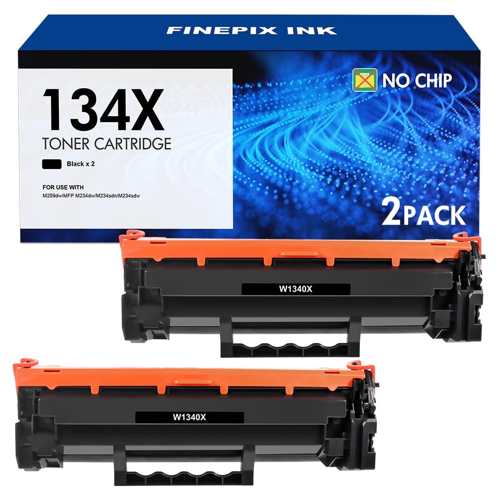 134X 134A 2-Pack NO CHIP Toner Cartridge Compatible for HP 134X W1340X ...