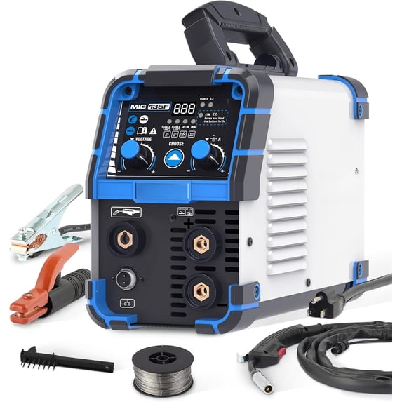 135 Amp MIG Welder, 3 in 1 Multiprocess Welder 110V Flux Core Welder ...