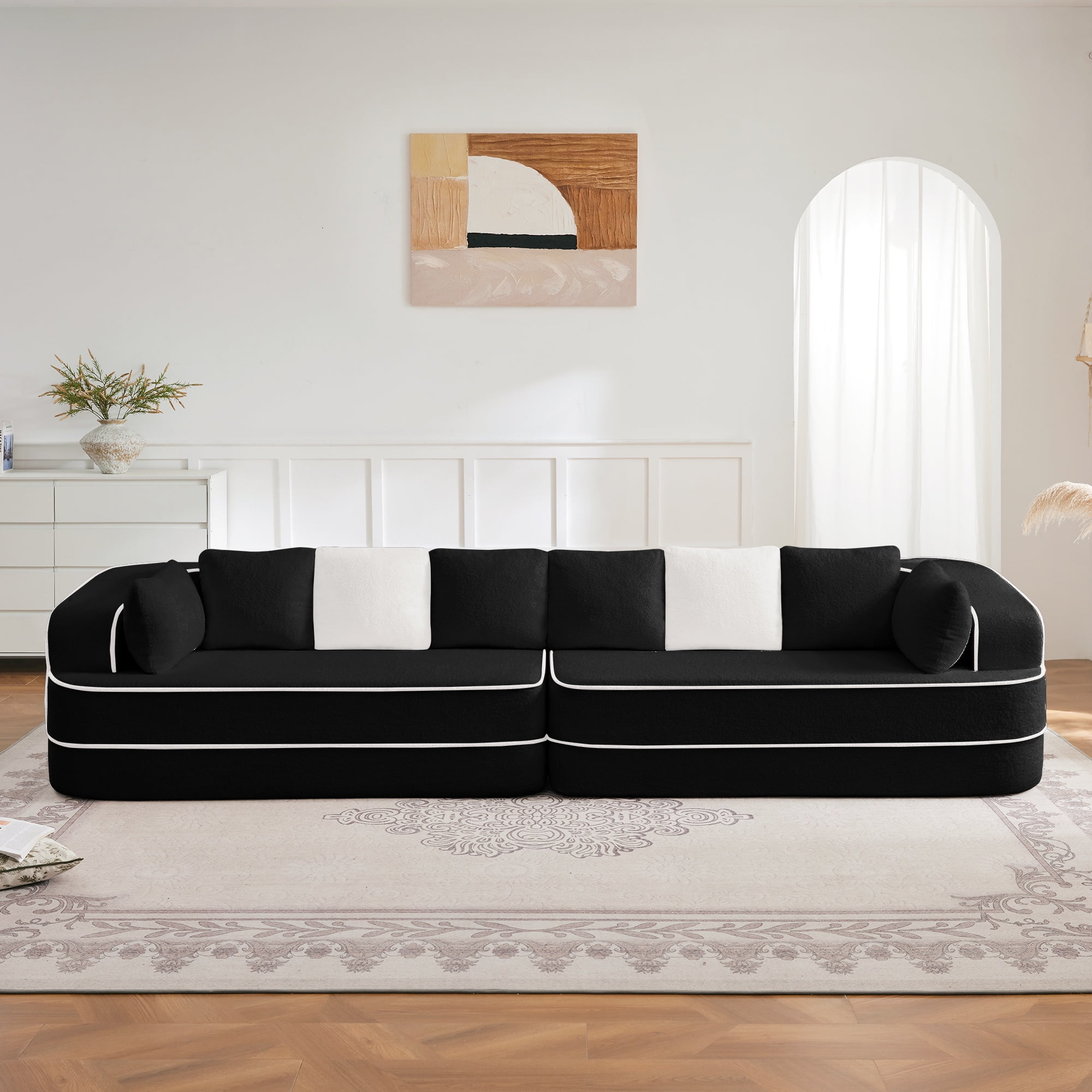 135" Modular Sectional Sofa Couch, Holaki 32D High-Resilience Boneless ...