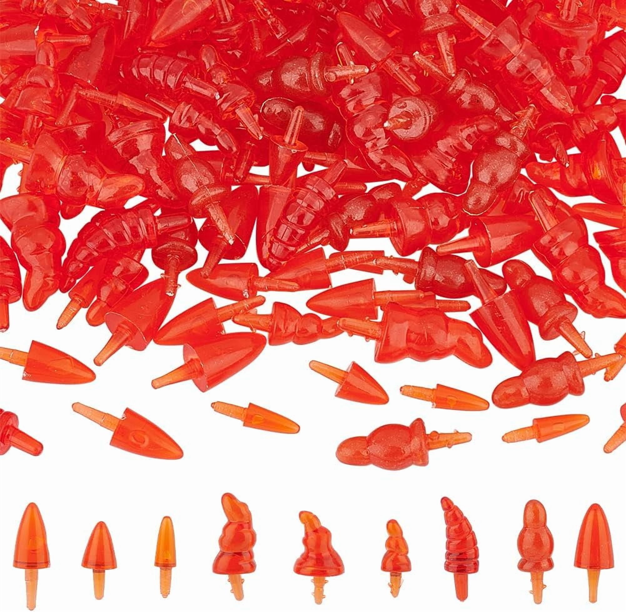 135 Pcs Snowman Nose Distorted Straight Plastic Red Noses DIY Ornament ...