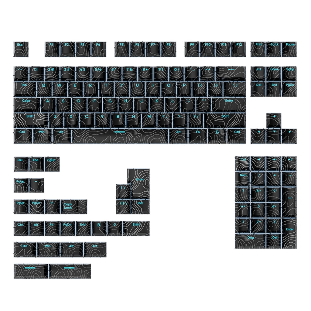 135 Transparents Line Original PBT Keycaps Front Print Backlits Dye ...
