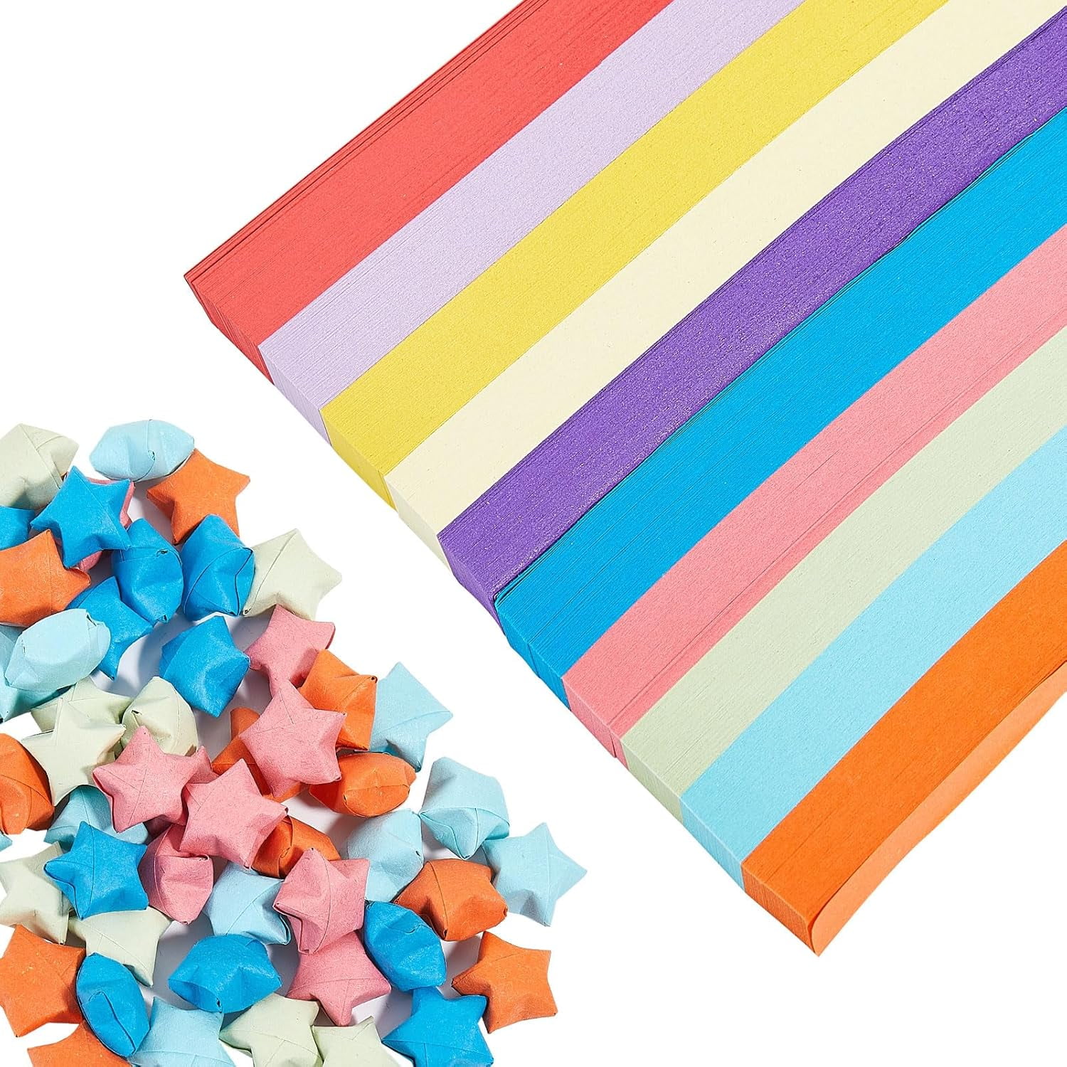 1350Pcs 10 Colors Star Origami Paper Strip Double Sided Origami Stars ...