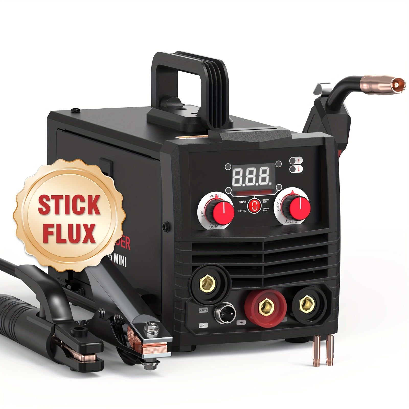 135Amp Heavy-Duty 110V MIG Welder - IGBT Inverter, Gasless MIG/Stick ...