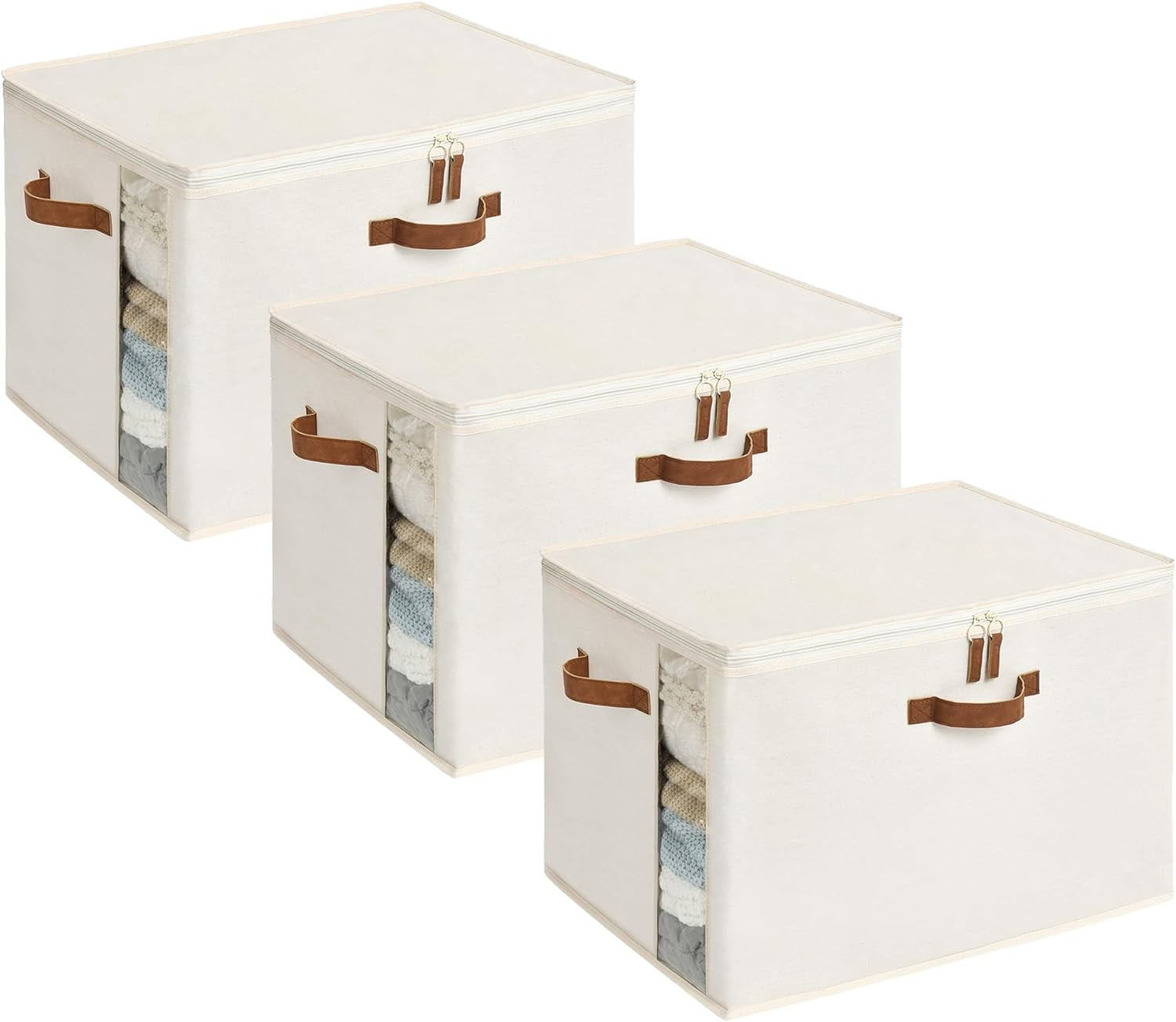 135L Comforter Storage Bag with Handles, Clothing Storage Container for ...