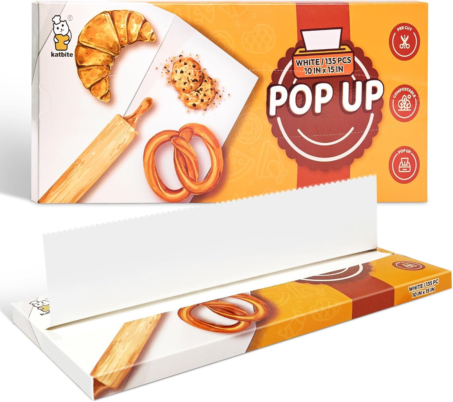 135Pcs 45 gsm Pop-Up Parchment Paper Sheets, Heavy Duty & Non-stick ...