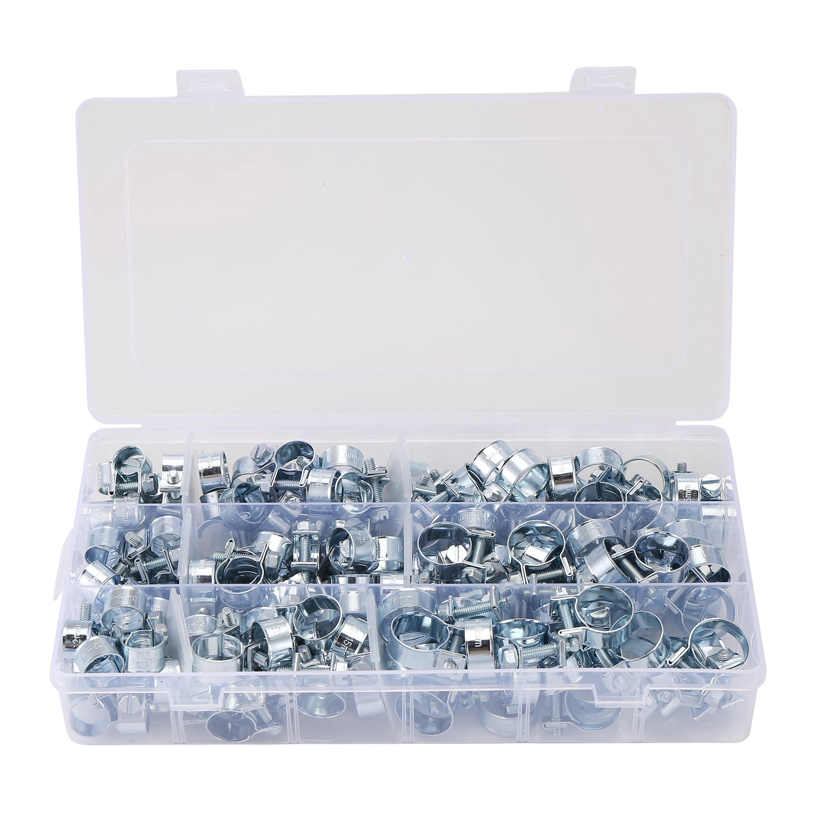 135Pcs Hose Clamp Double Ears 8-18mm Worm Drive Fuel Water Pipe Clamps ...