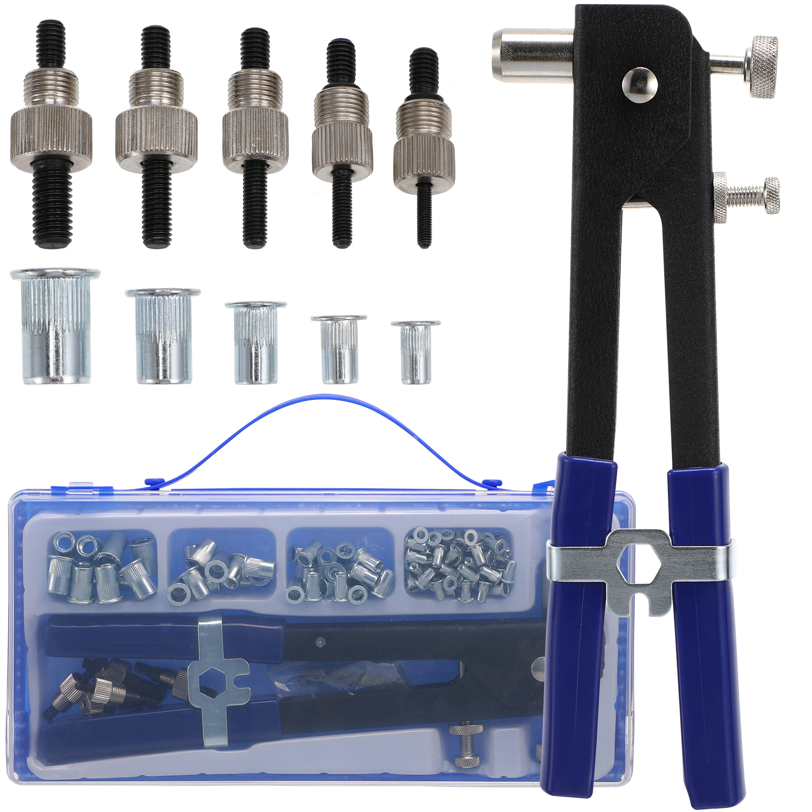 135Pcs Rivet Gun Kit - Hand Riveter with 120 Assorted Rivets for Metal ...
