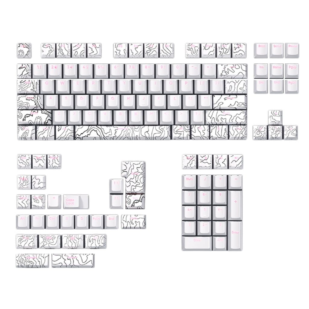 135Pieces Double Shot Keycaps Altitude Line Pattern with Backlit PBT ...