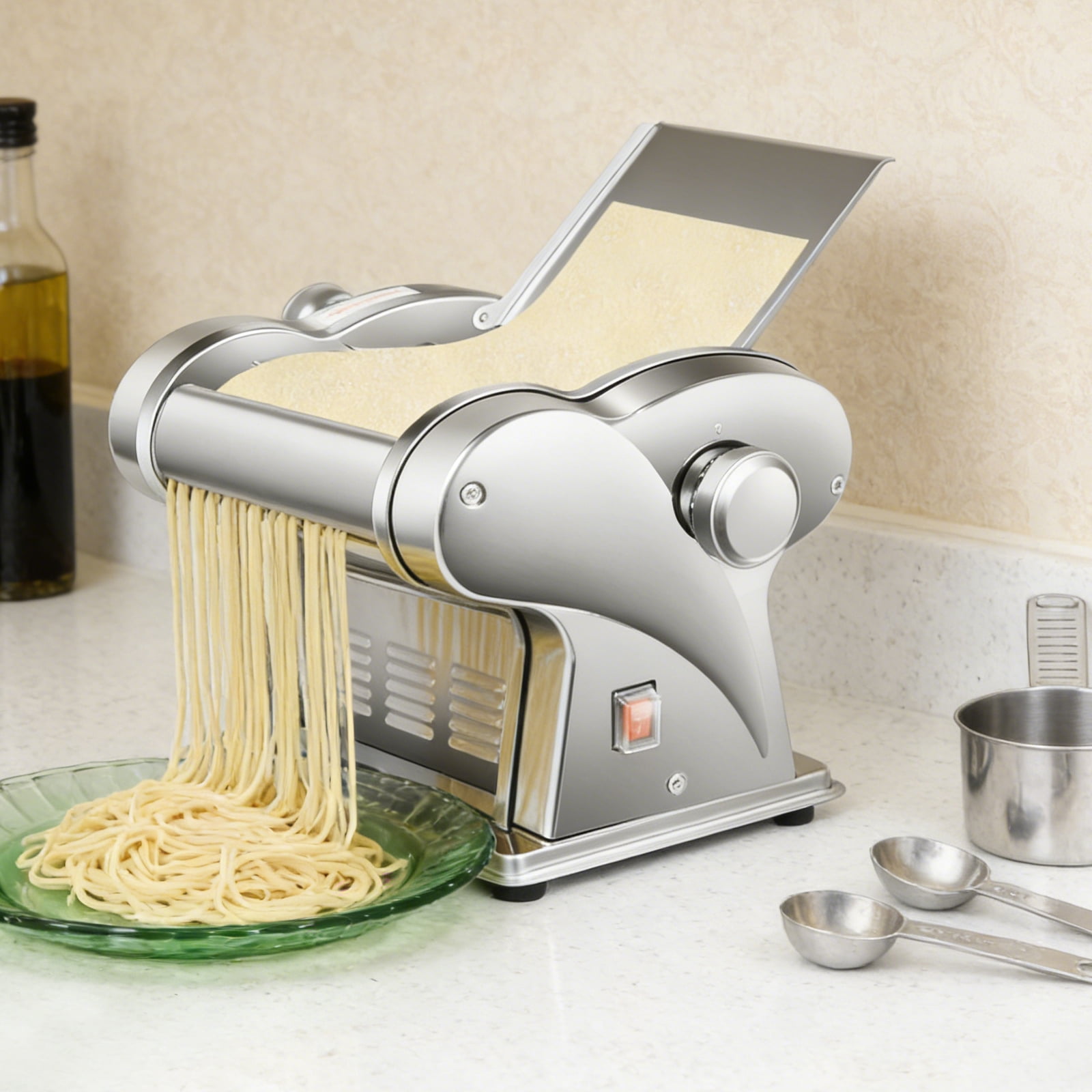 135W 110V Electric Noodle Maker with Foldable Dough Plate, Dough Roller ...