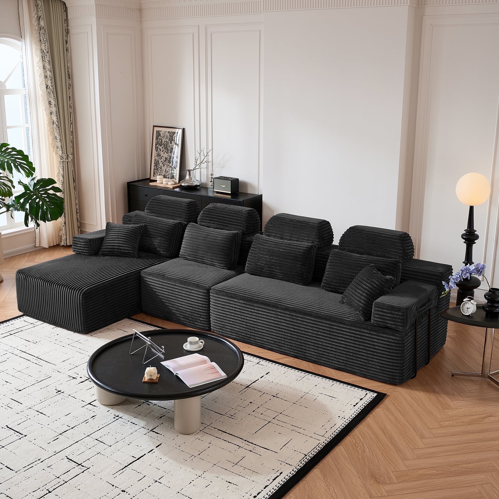 136″ Cloud Modular Sectional Sofa, Modern L-Shaped Sectional Couches ...