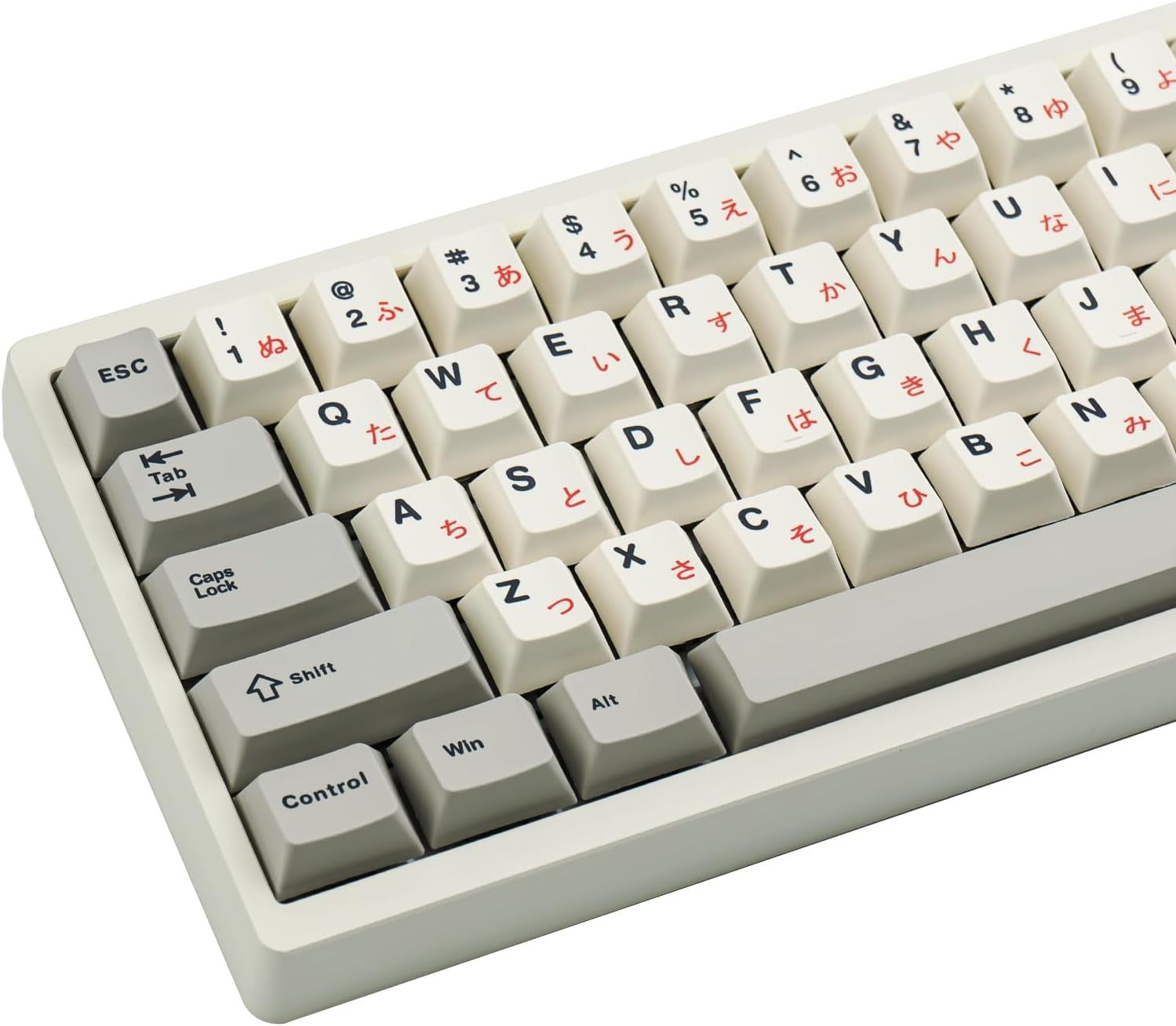 136 Keys Retro Japanese Keycaps Set, Ash Grey PBT Cherry Profile ...
