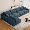 136" L-Shaped Modular Sectional Sofa, Deep Seat Corduroy Couch for ...
