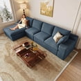 136" L-Shaped Modular Sectional Sofa with Left Chaise, Deep Seat ...