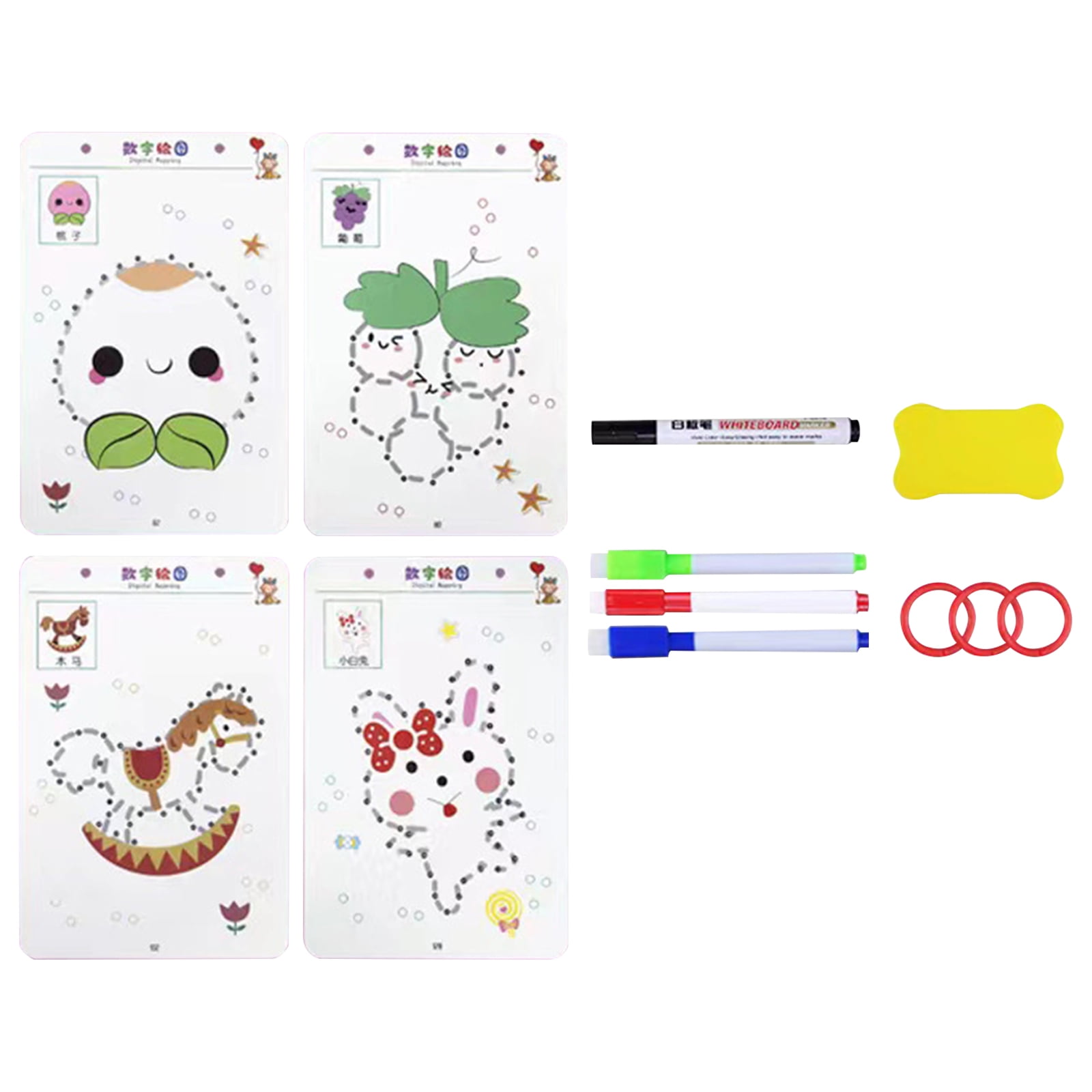 136-Page Children Drawing Toy Pen Control Training Book with Color ...