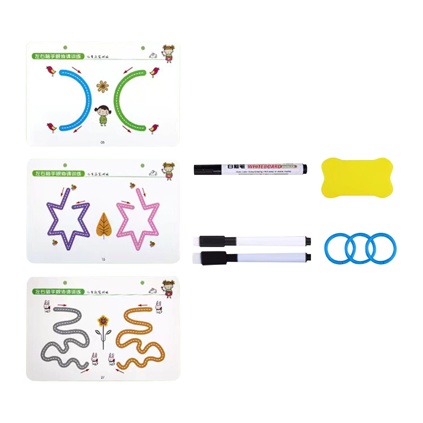 136-Page Children Drawing Toy Pen Control Training Book with Color ...