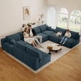 136" U-Shaped Modular Sectional Sofa, Deep Seat Corduroy Couch for ...
