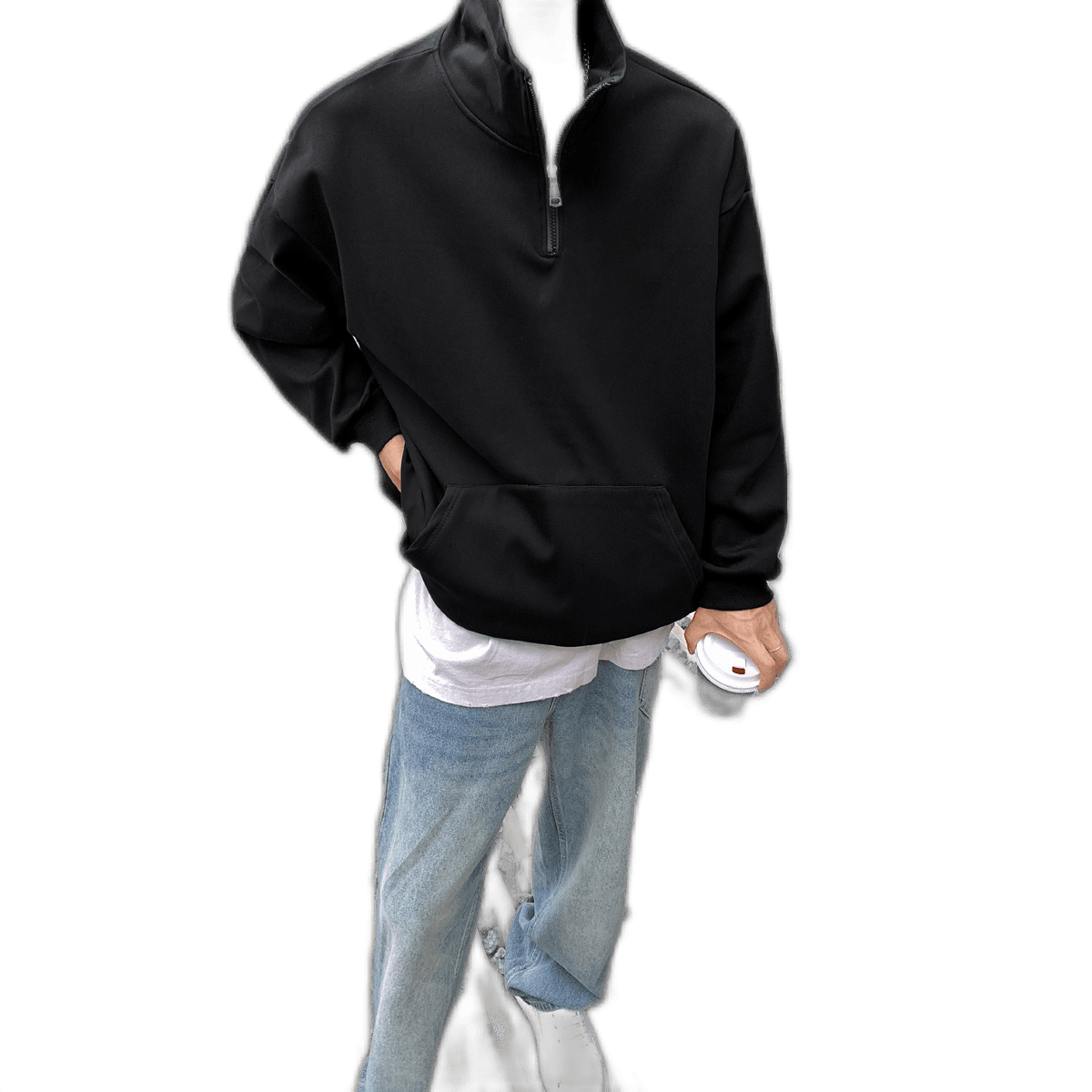 1360 Grams Of Heavy Punch Jacket Inner Bile Semi -Zipper Lapel Polo ...