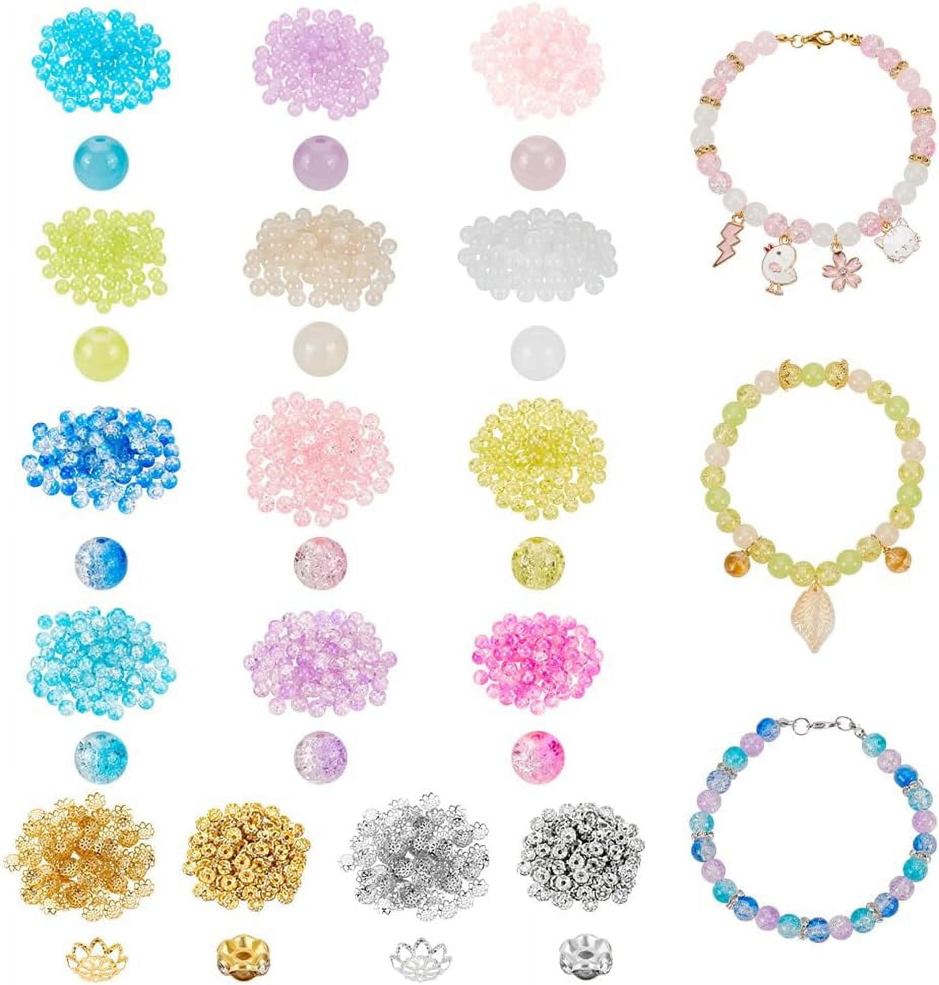 1360 Pcs 12 Colors Glass Beads Kit Including Round Glass Beads ...