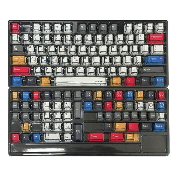 136Keys Comic Mied Lights Keycap Cherry Profile PBT Dye Subbed Keycaps ...