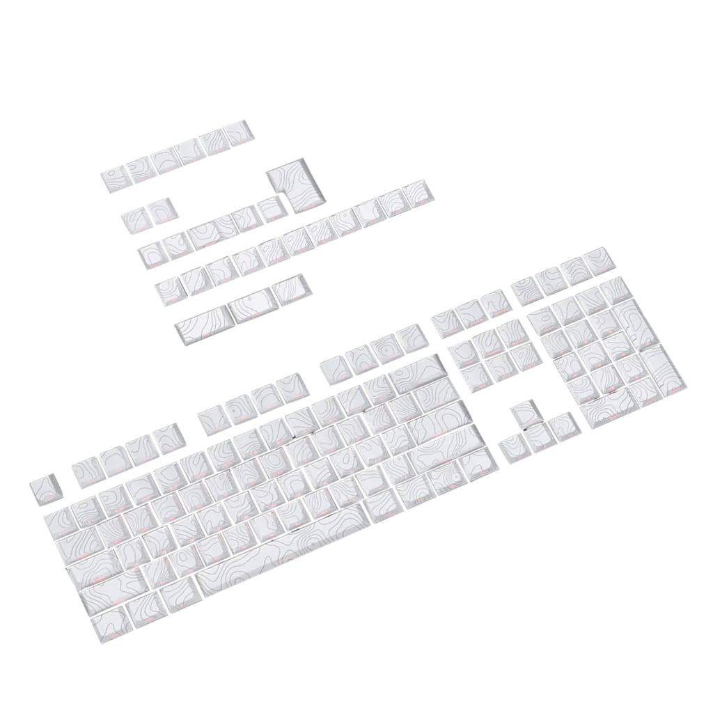 136Keys Keycaps Set with Side Engraves Side Engraves Line Engravings ...